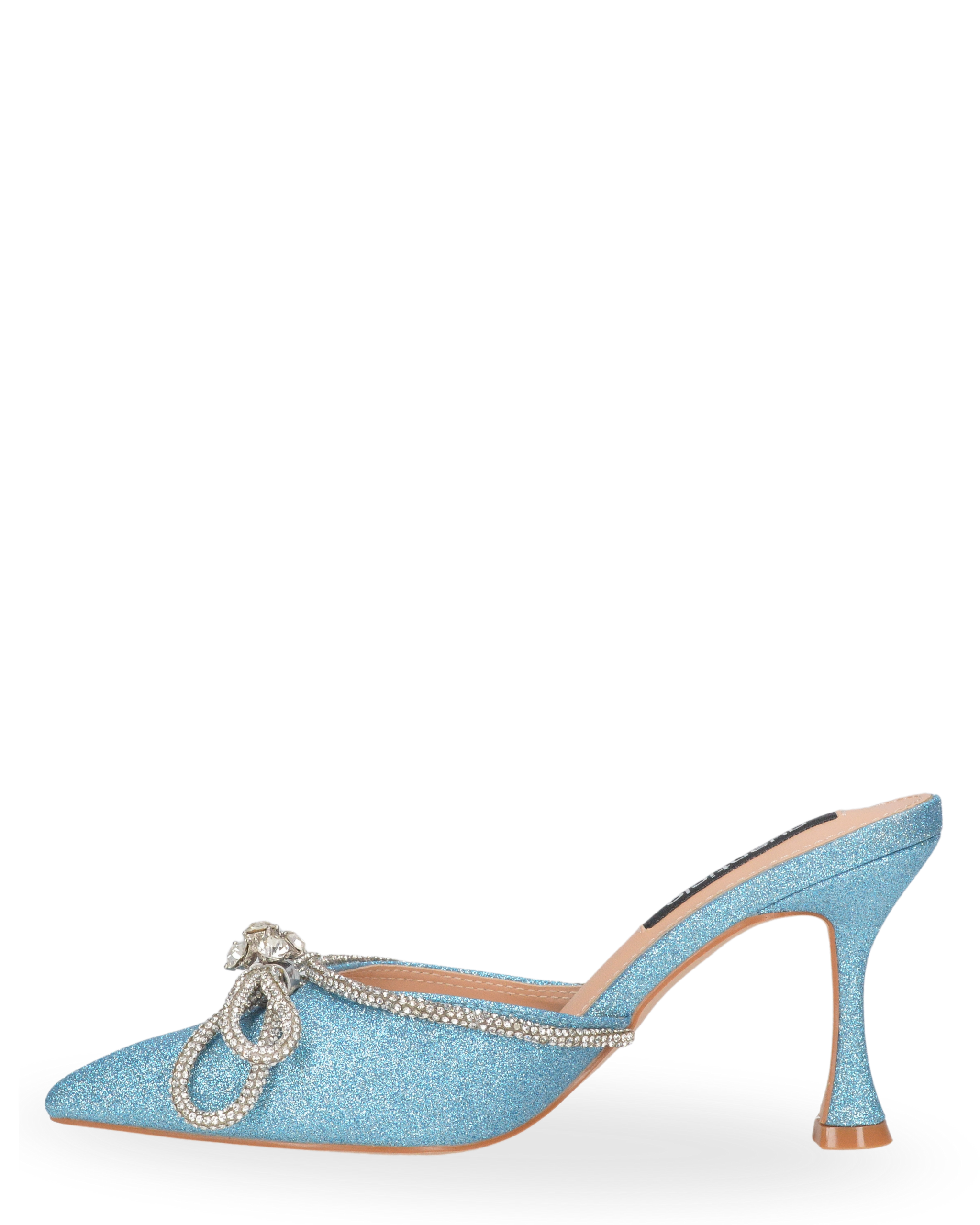 TABBY - décolleté in glitter azzurro con fiocco – QUANTICLO®